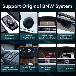 for BMW 3 5 Series E60 E61 E63 E64 E90 E91 E92 E93 2005-2008 Upgrade Radio Car Stereo Qualcomm 665 Otca Cores Built-in 4G LTE GPS Navigation Wireless Apple CarPlay Android Auto 8.8 inch Touchscreen