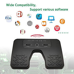 Yueyinpu Wireless Foot Pedal Double Switch Music Page Turner for Tablets Smartphones Rechargeable Anti-Skid Pad