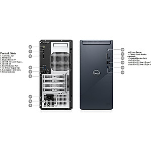 DELL 2023 Inspiron 3020 Tower Desktop Business Computer, 13th Gen Intel Core i7-13700, 64GB RAM, 2TB SSD, Intel UHD 770 Graphics, Bluetooth, WiFi, USB 3.1, Windows 11 Pro - Mist Blue