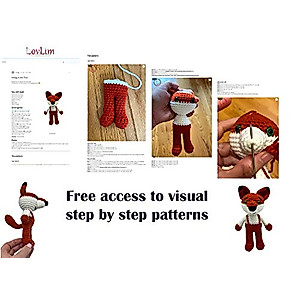 LovLim Crochet Yarn kit, 16 Soft Cotton Yarn Skeins,1000+ Yards, for Crochet and Knitting, Free Crochet/Amigurumi Patterns, Craft DK Yarn Perfect Starter Kit