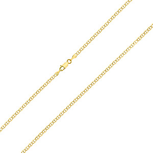 Nuragold 10k Yellow Gold Solid 3mm Anchor Mariner Link Chain Pendant Necklace, Womens Mens Jewelry 16" 18" 20" 22" 24" 26" 28" 30"