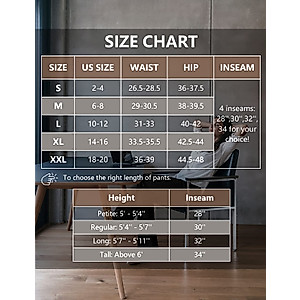 Tapata Women's 30'' High Waist Stretchy Bootcut Dress Pants Tall, Petite, Regular for Office Business Casual Black,M