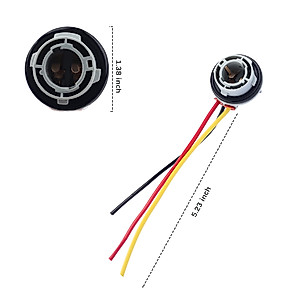 carleef 2PCS Turn Signal Socket,Multi-Functional Brake Light Socket Tail Light Socket with Wiring Harness,Professional Car Accessories 1157 Bulb Socket Fits Most Cars Trucks SUVs (1157/2PCS)