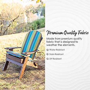 RSH DECOR: Foam Adirondack Chair Cushion | 48” x 20” x 2” | All-Weather Spun Fabric | Water and Fade-Resistant | Outdoor Cushion for Patio Furniture | Fenbrook Teal