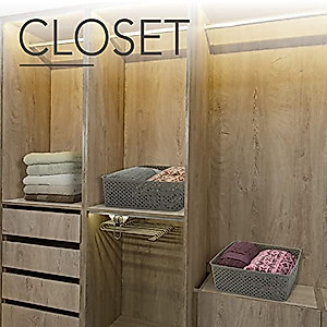 BROOKSTONE, 2 Pack Large Storage Baskets with Handles, Decorative Woven Pattern, Versatile and Stylish Organizers for Home, BPA Free Plastic Bins