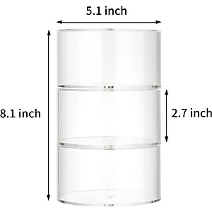 MESAILUP Belt Rack Organizer 3 Layers Acrylic Display Case with Magnet, Acrylic Stackable Drawers Storage Holder for Accessories Like Watches, Jewelry, Makeup, Bracelets, Rings, Craft Toy & Tie