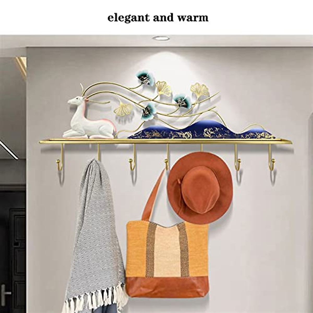 luckxuan Wall Hooks Coat Hooks Light Luxury Wall-Mounted Coat Rack, Creative Wall Coat Rack Hooks, Metal Entryway Wall Hooks for Living Room and Bedroom Heavy Duty Coat Hook (Size : CH)