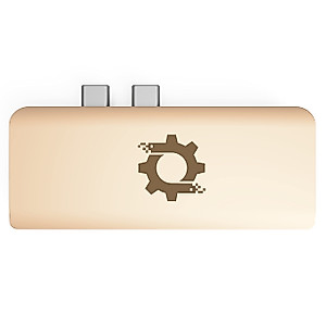 NOV8Tech USB C Hub Gold 6in2 Slim Adapter for MacBook Air M1 2018-2022, Pro M1 2016-2022, Mini Docking station Thunderbolt 3 100W Power Delivery, USB C Data & 3X USB 3.0 Ports, Micro SD/SD Card Reader