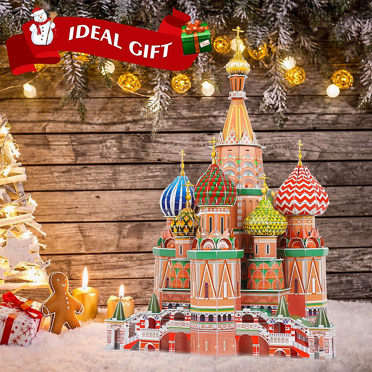 3D Puzzles for Adults & Kids St. Basil's Cathedral Building Set, Russia Cathedral Architecture Craft Model Kits, Educational 3D Jigsaw Puzzle Toy Birthday for Teens Boys Girls, 231 PCS
