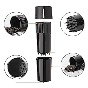 Free Boy Manual Grinder Storage Container,Storage Jar with Built-In Spice Grinders-Black