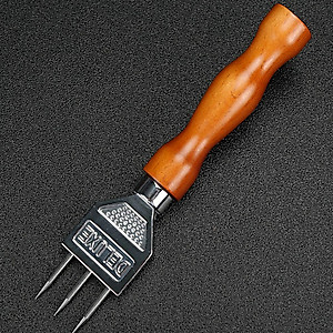 DOITOOL Ice Pick Stainless Steel Ice Crusher with Safety Wood Handle for Kitchen Tool, Three Prong Ice Pick Japanese Style Ice Chipper Bar Ice Picker Tool