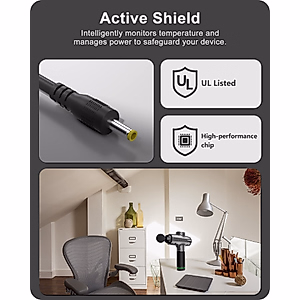 VHBW Massage Gun Charger Replacement for DC 24V or 25.2V Brushless Motor Massage Gun Charging Cord for Hypervolt Taotronics Opove Toloco Legiral Bobbito Phoenix CHIROGUN Cholas Aldom Battery Charger