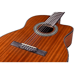 WINZZ AC309CE 39 Inches Cutaway Nylon-string Classical Electric Guitar Build-in Pickup Kit Set Online Lessons