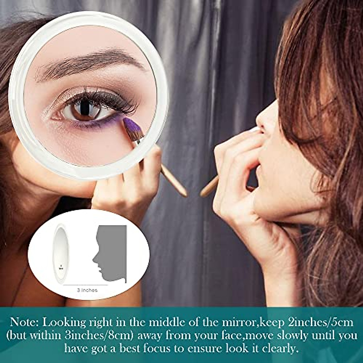 20x Magnifying Mirror with 3 Suction Cups, Use for Makeup Application, Tweezing, and Blackhead/Blemish Removal.Comes with 1PC Storage Bag, 1PC Tweezer, 1PC Reminder Card. 4Inches (Clear)