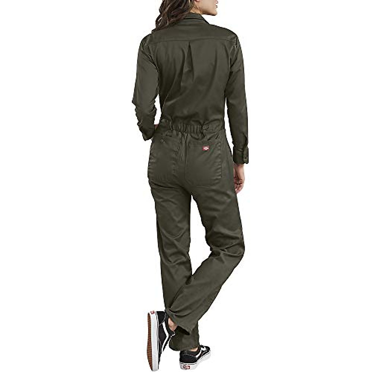 Dickies Women's Long Sleeve Cotton Twill Coverall, Moss, Medium