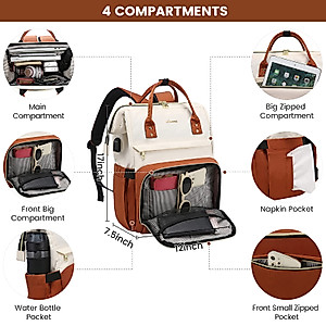 LOVEVOOK Laptop Backpack Purse for Women, 17 Inch Computer Business Backpacks Stylish School Bookbag, Teacher Doctor Nurse Bags for Work, Casual Daypack Backpack with USB Port,Grey-Black