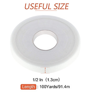Iron-on Hemming Tape Fabric Fusing Tape Fusible Bonding Web Adhesive Tape for Bonding Clothes Jeans Pants Collars, 100 Yards (1/2 Inches)