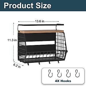 Clothink Magnetic Shelf for Fridge, Onion and Potato/Spice/Snacks/Fruit and Vegetable Storage and Organizer, Wire Basket for Pantry, Kitchen Countertop, RV and Laundry