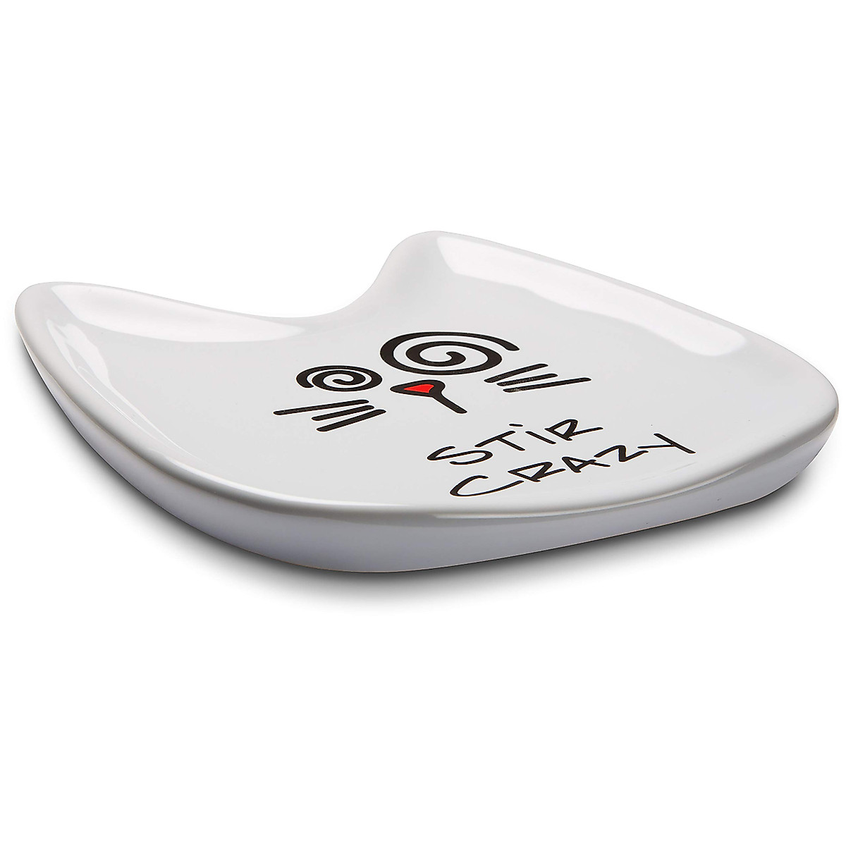 Pavilion Gift Company Blobby Cat, Cat Spoon Rest "Stir Crazy", 5", White