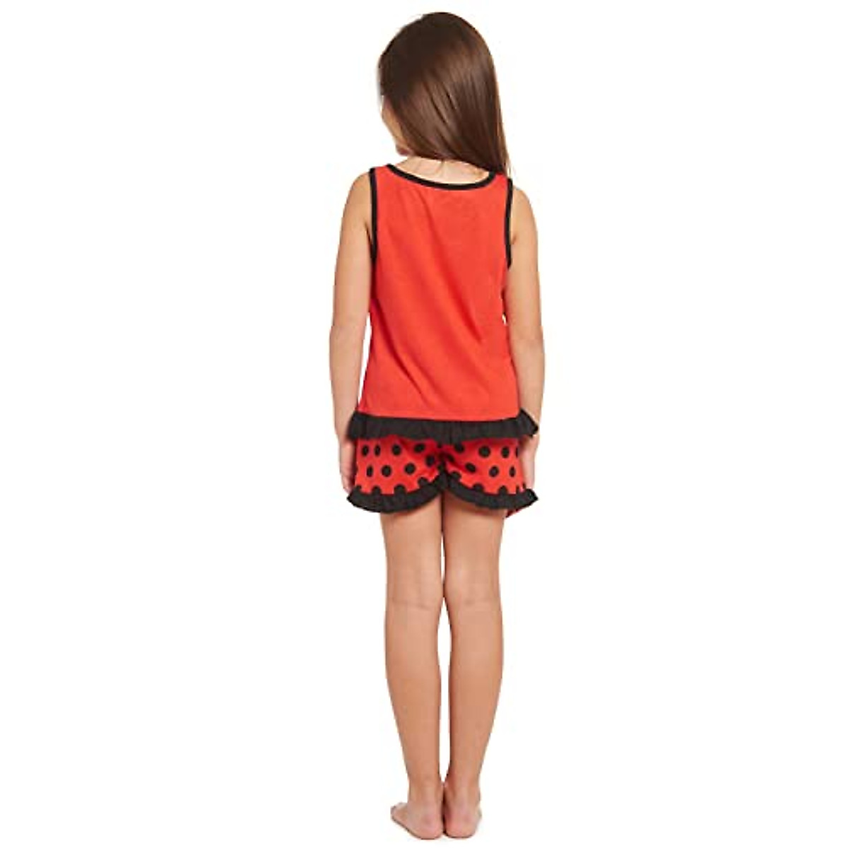 Miraculous Ladybug Little Girls Pajama Shirt and Shorts Polka Dots Red 7-8