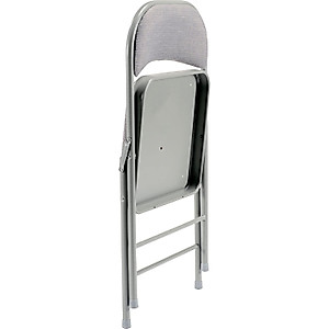 Global Industrial Fabric Seat Folding Chair, Gray, Lot of 4