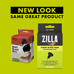 Zilla Incandescent Spot Bulb, for Nocturnal Reptile Species, Night Black