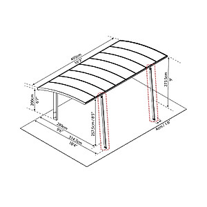 Palram - Canopia Arizona Carport Winter Support Kit Gray