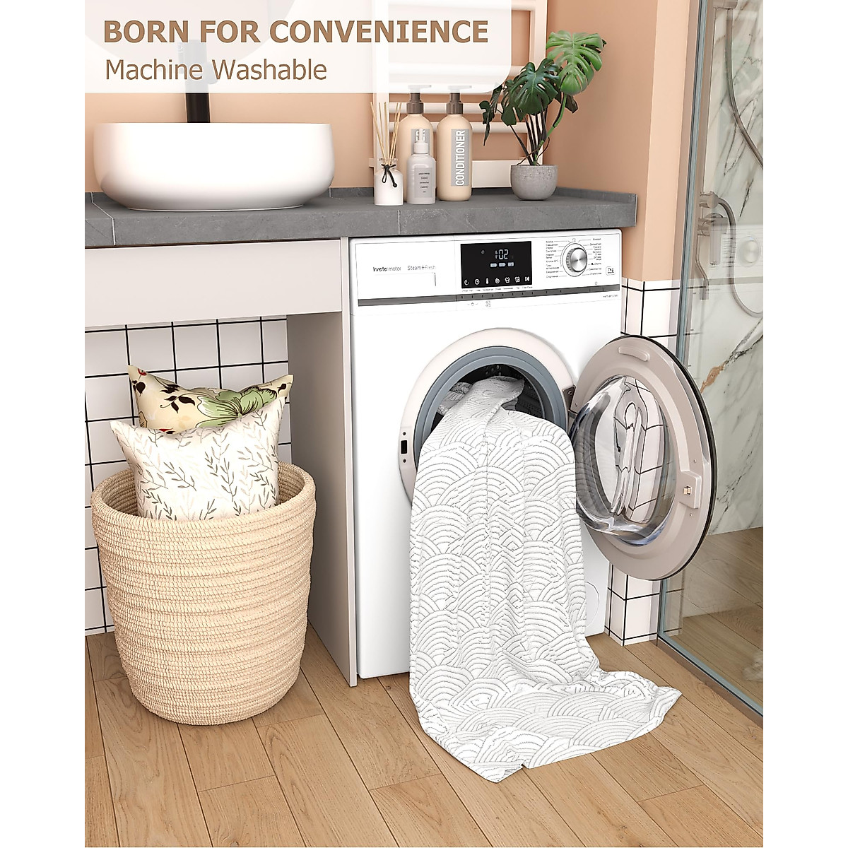 Zenzy 3" Full Waterproof Mattress Topper Cover, [100% Waterproof] [Ultra-Soft] Cover for Mattress Topper, Washable & with Adjustable Straps, Oeko-TEX Certified [Only Cover]- Beige