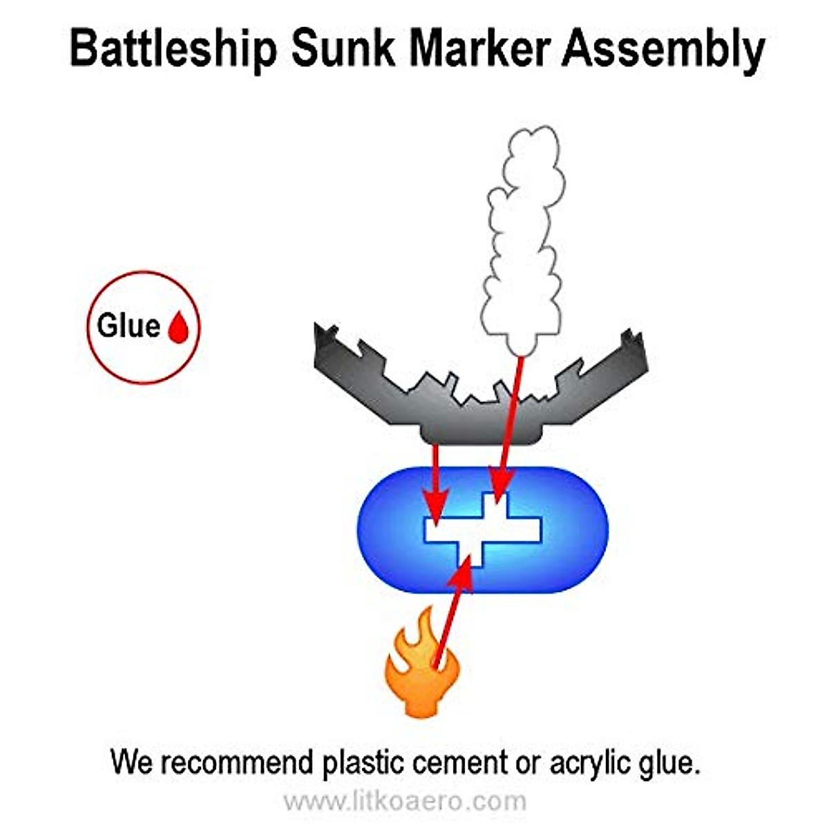 LITKO Battleship Sunk Markers (5)