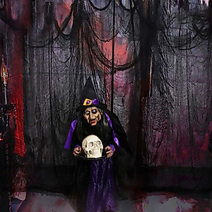 Kijamilee 4 Pack Halloween Creepy Cloth, Scary Spooky Cloth Creepy Gauze, 30 x 120inch Freaky Loose Weave Creepy Cloth, Decorations for Haunted Houses Props Halloween Wall Outdoor Indoor Decor (Black)