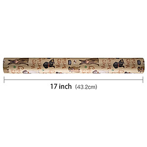 RUSPEPA Kraft Wrapping Paper Roll - Mini Roll - Happy Birthday Dogs Design Great for Kids' Birthday, Boys' Birthday Party and More - 17 Inches X 16.5 Feet