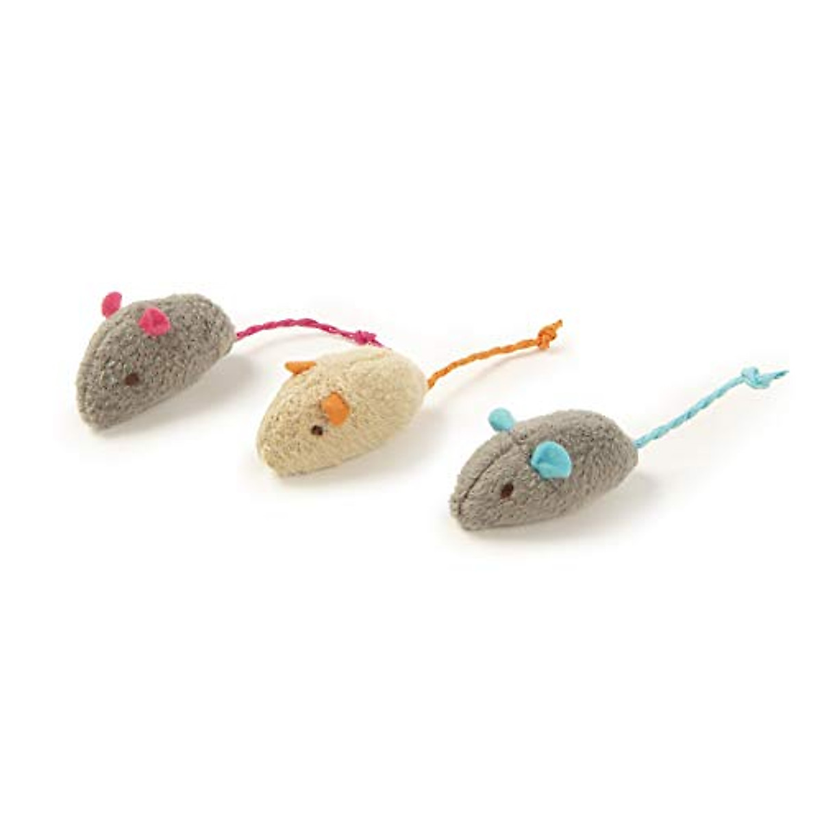 SmartyKat (3 Count) Skitter Critters Catnip Cat Toys - Gray/Cream, 3 Count