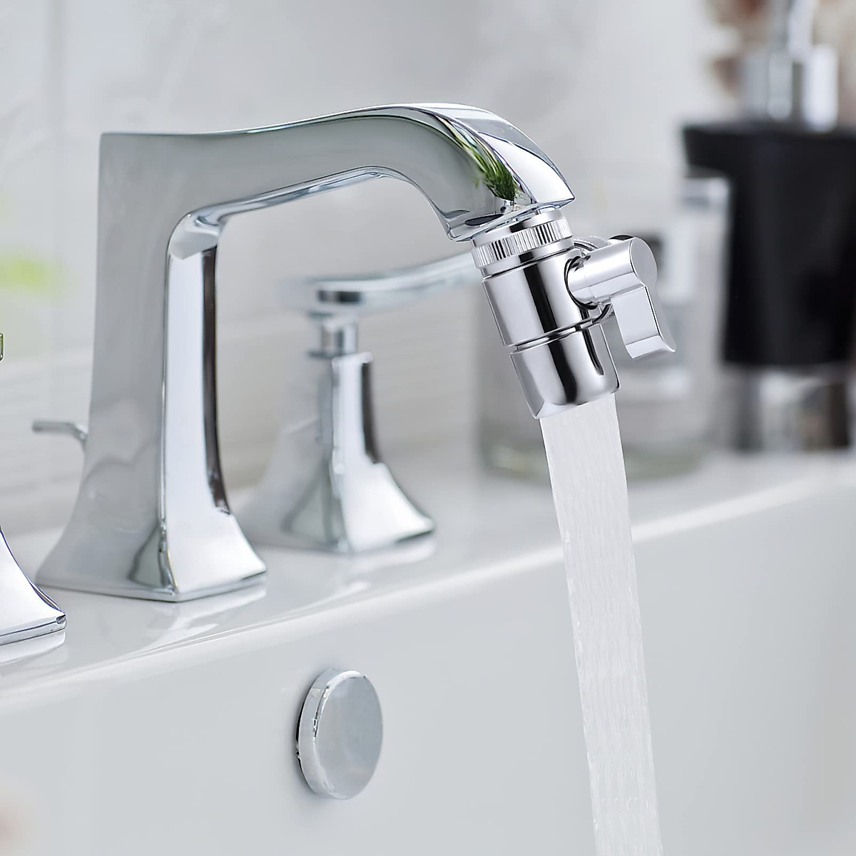 DOITOOL 2Pcs Sink Faucet Diverter Valve with Aerator and Male Threaded Adapter, Washing Machine Hose Adapter for Sink Faucet, Sink Faucet Connector for Water Diversion