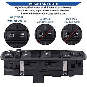 AiYiGu Master Power Window Switch (3 Pins + 0 Pin) Compatible with 2008 2009 Chrysler Town & Country/Dodge Grand Caravan, Replaces 4602535AG 4602535AC 4602535AD, No Auto,Front Driver Side