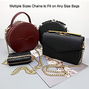 4 Pieces Different Sizes Iron Replacement Flat Chains Iron, Metal Chain Strap for DIY Purse Handbag Shoulder Crossbody Bag Clutch by RAPUDA(15.4 Inch, 23.6 Inch, 31. 4 Inch, 47.2 Inch) Gold