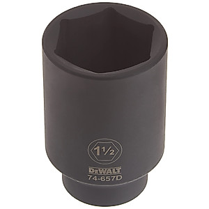DEWALT Deep Impact Socket, SAE, 1/2-Inch Drive, 1-1/2-Inch, 6-Point (DWMT74657OSP)