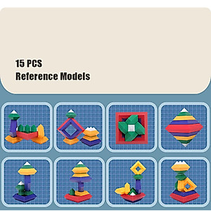 Giroayus Pyramids Stacking Blocks, Building Blocks Stacking Educational Toys, Building Blocks, Toddlers Preschool Learning Activities, Montessori Toys for 1 2 3 4 5 Year Old. (60 pcs)