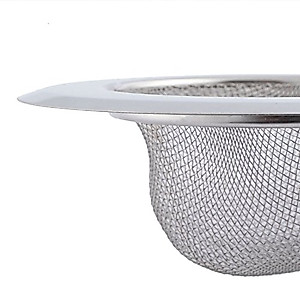 Mtsooning 2Pcs Kitchen Sink Strainer Drainer, 3 Inch Stainless Steel Mesh Sink Drain Cover Stopper for Kitchen Basin Bath Basket Filter Replacement