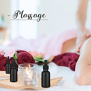 Epakh 100 Pieces Black Dropper Bottles 1oz Glass Bottles Bulk Round Bottles with Droppers and Hats 30ml Glass Dropper Bottles for Essential Oils Lab Tinctures Medicine Perfumes