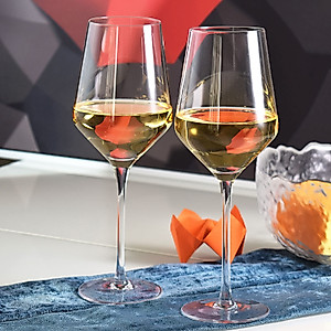 White Wine Glasses,Wine Glasses Set of 2-15 Ounce, Hand Blown Burgundy Red Wine Glass,Long Stem Premium Crystal Large Wine Glass,Gift for Wedding Anniversary Christmas,Clear