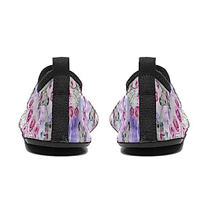 Water Shoes Unicorn Pink Roses Yoga Socks Beach Swim Surf Sports Shoes for Women Men 9/10women,7/8men