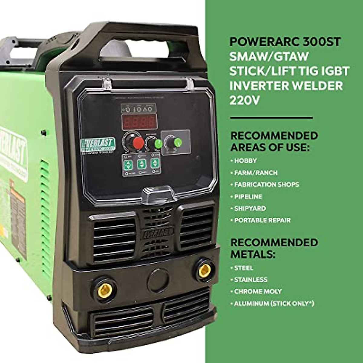 2021 Everlast PowerArc 300ST SMAW/GTAW Stick/Lift TIG IGBT Inverter Welder 220V