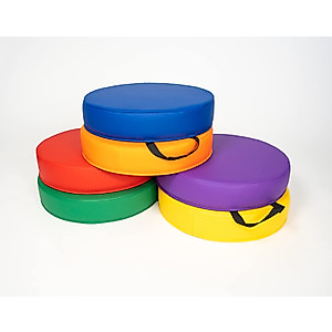 Cushioned Floor Seats - Set of 6 Round Spot Markers for Early Childhood Floor Time - Flexible Seating