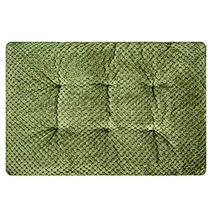 WONDER MIRACLE Fuzzy Deluxe Pet Beds, Super Plush Dog or Cat Beds Ideal for Dog Crates, Machine Wash & Dryer Friendly (15" x 23", S-Olive Green)