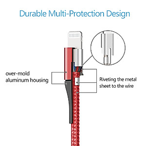 Amaitree Lightning Cable 6Ft, [Apple MFi Certified] 3A Fast Charging Nylon Braided iPhone Lightning Cable for iPhone 14 Pro Max/14/13/12/11/XS/XR/8/7/6 - Red