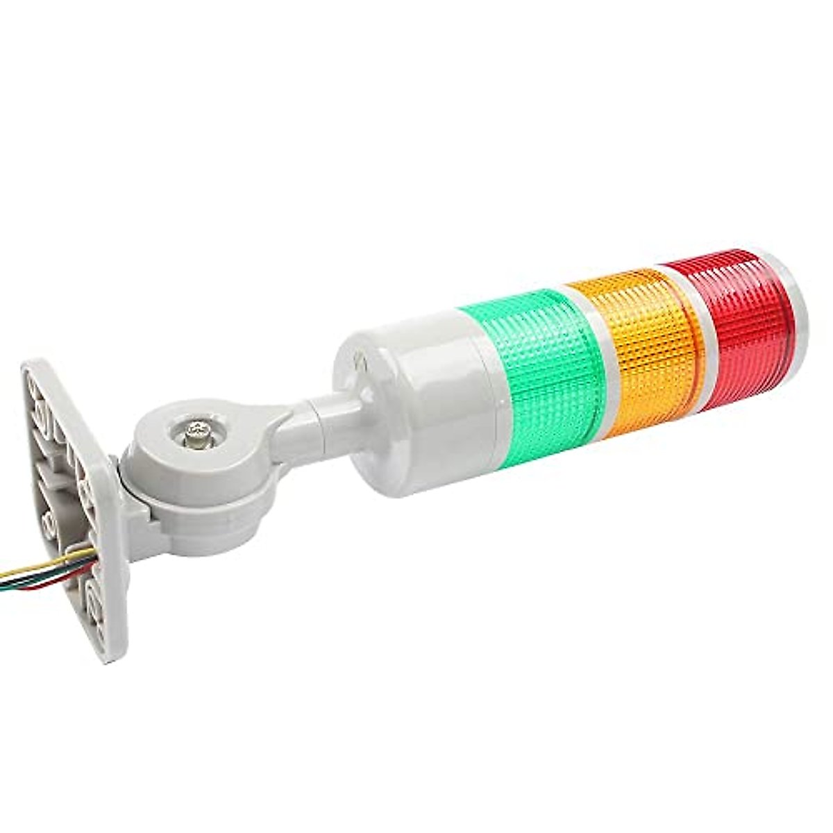 LUBAN Led Signal Tower Stack Lights, Industrial Signal Warning Lights, Column Tower Lamp Andon Lights with Rotatable Base, Steady/Flashing Light Switchable,12V 24V DC(3-Layer, no Buzzer)