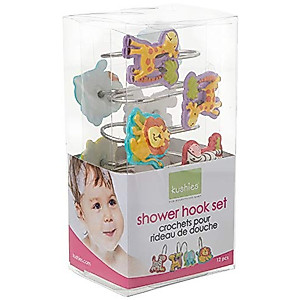 Kushies Baby Jungle Themed Shower Hooks 12 Pieces