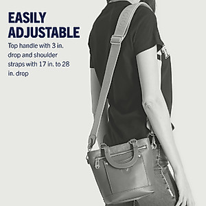 True Religion Women's Shoulder Bag Purse, Adjustable Crossbody Handbag with Horseshoe Logo Zipper, White