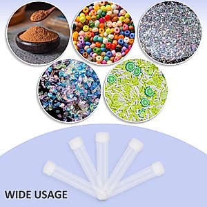 Beadthoven 20Pcs Clear Plastic Tube Bead Containers 76x13.5mm Transparent Storage Container Set Small Bead Organizers with Lids for Jewelry Beads Needle Liquid Dried Flower Storage Tiny Accessories