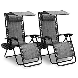 SereneLife SereneLifeHome Zero Gravity Lounge Chair, One Size, Grey